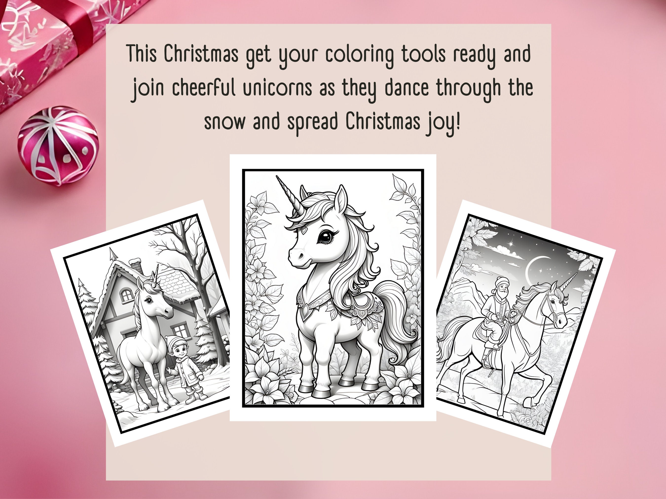 Unicorn Coloring, Coloring Unicorn, Christmas Coloring Pages, Christmas ...