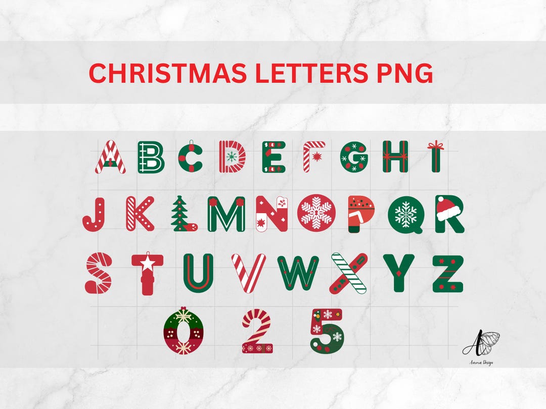 Christmas Alphabet PNG, Christmas Letters Clipart, Xmas Letters ...