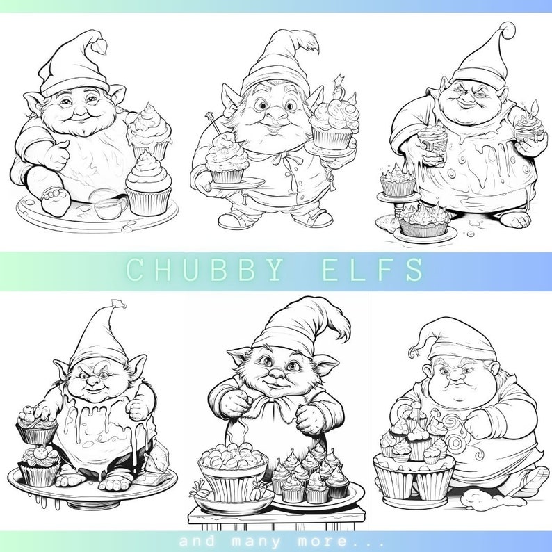 Chubby Elfs Coloring Pages Funny Coloring Pages Stress Relief Cute and ...