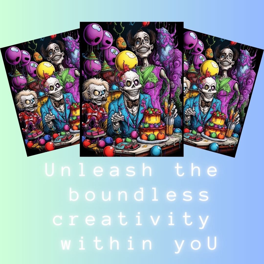 Monster Party Coloring Pages Halloween Coloring Pages Stress Relief ...