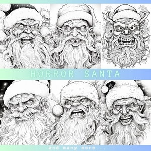 Horror Santa Coloring Pages | Horror Coloring Book | Stress Relief ...