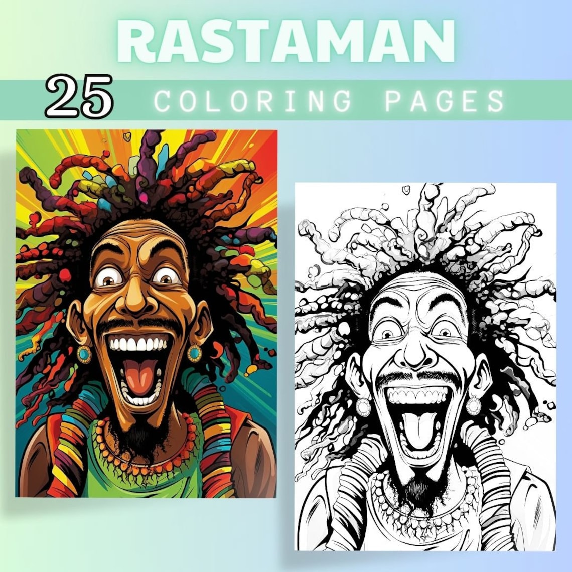 Funny Coloring Pages | Rastaman Coloring | Jamaican | Trippy | Stress ...