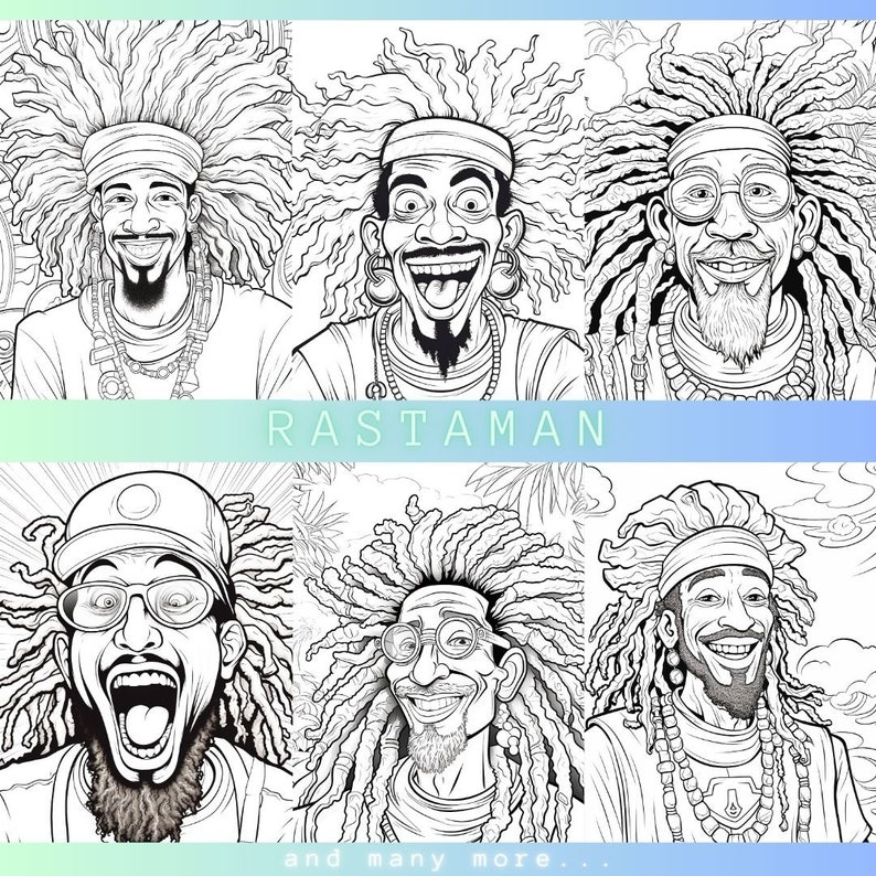 Funny Coloring Pages | Rastaman Coloring | Jamaican | Trippy | Stress ...
