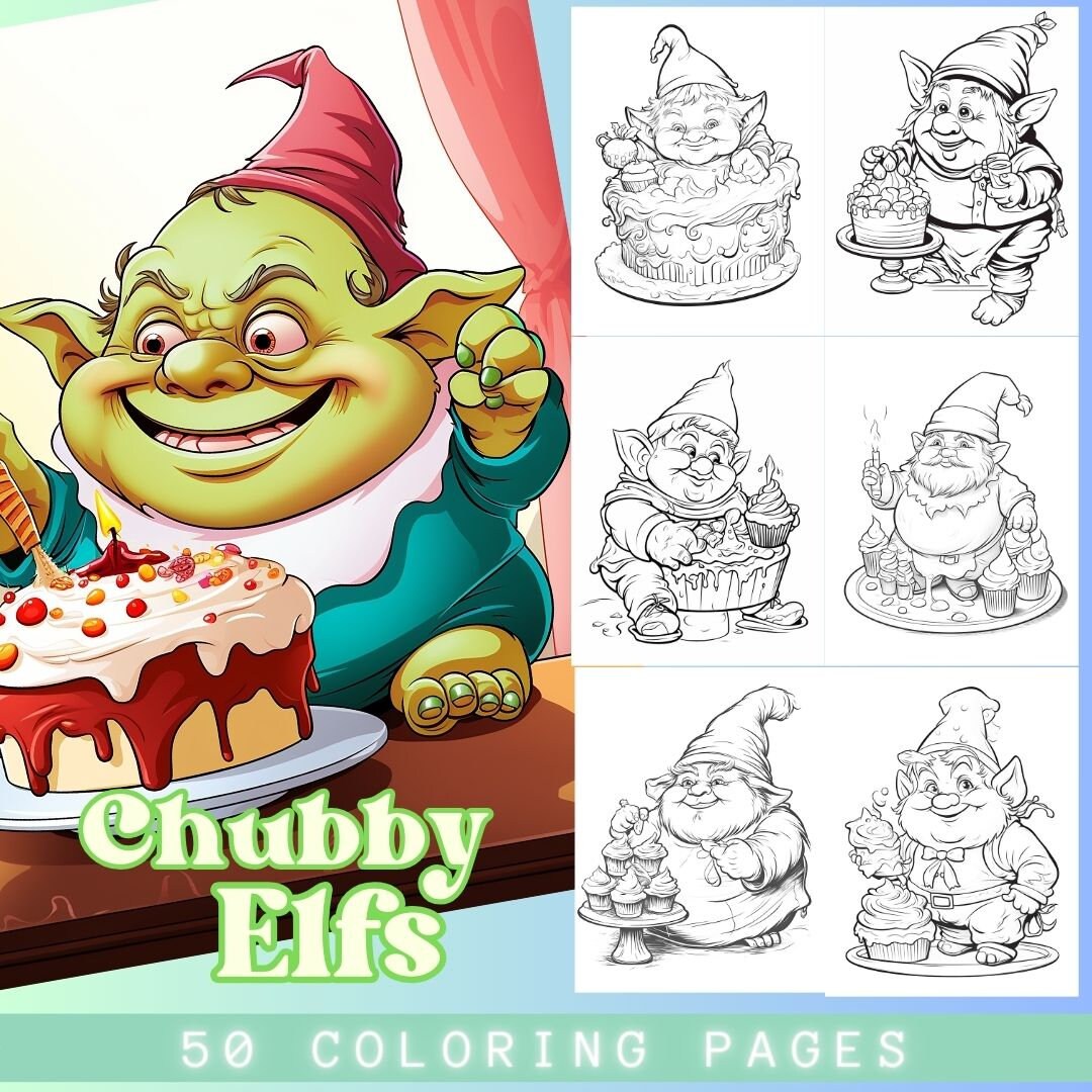 Chubby Elfs Coloring Pages Funny Coloring Pages Stress Relief Cute and ...