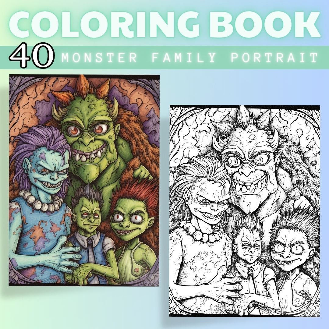 Halloween Coloring Pages | Monster Family Portrait Coloring Pages ...