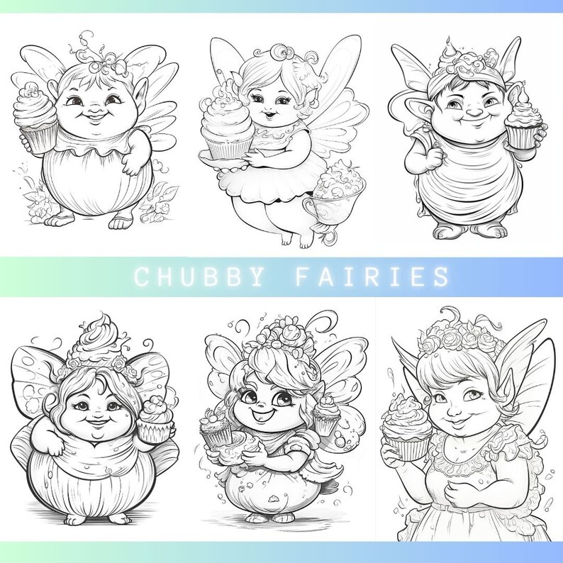 Chubby Fairies Coloring Pages Funny Coloring Pages Stress Relief Cute ...