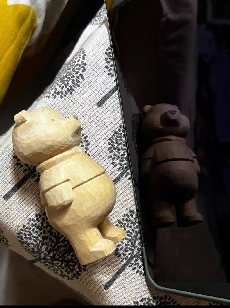 Slightly Sad Bear, Handmade Small Wood Carving - Etsy
