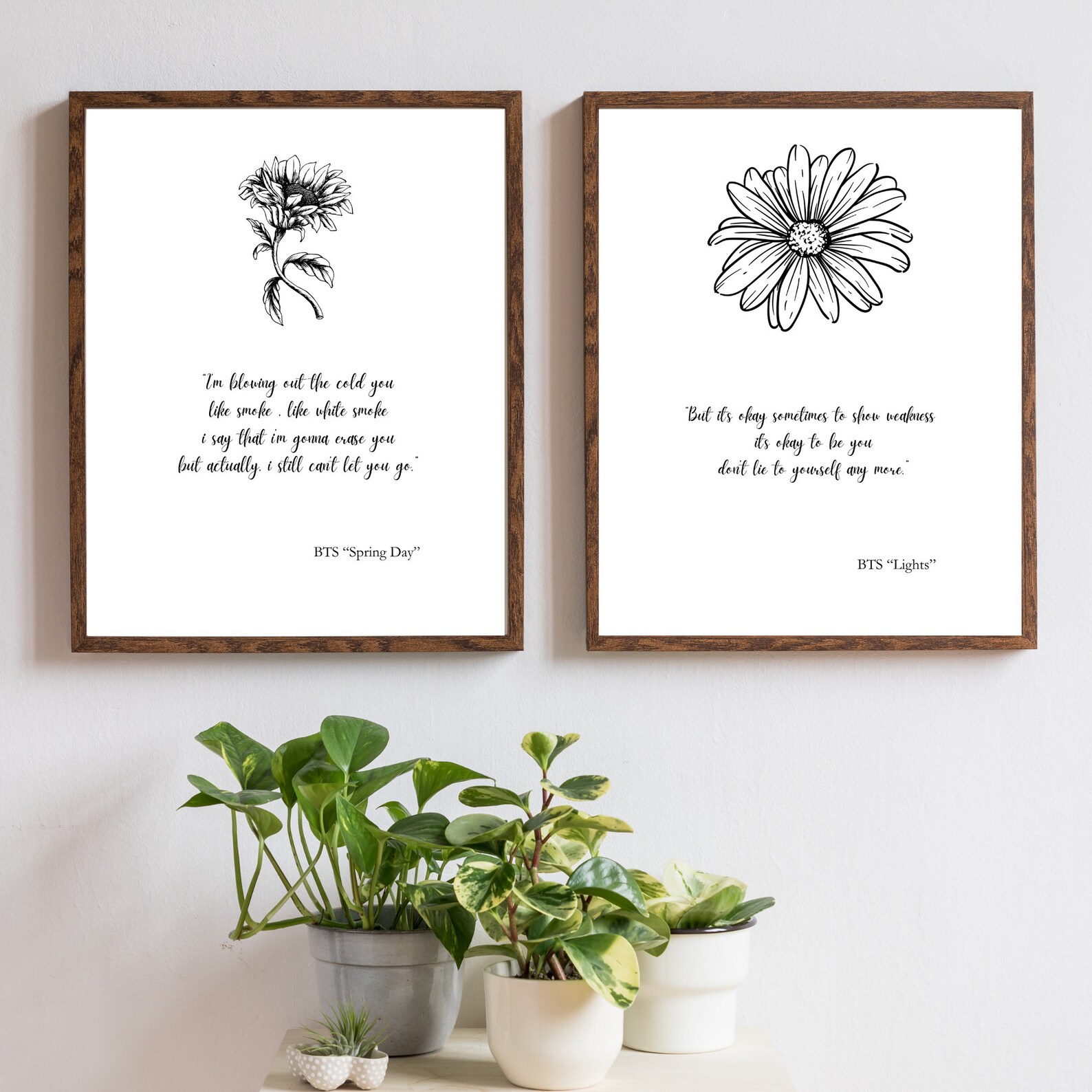 BTS Quotes Set of 6 Bundle Printable BTS Quotes Wall Art BTS - Etsy