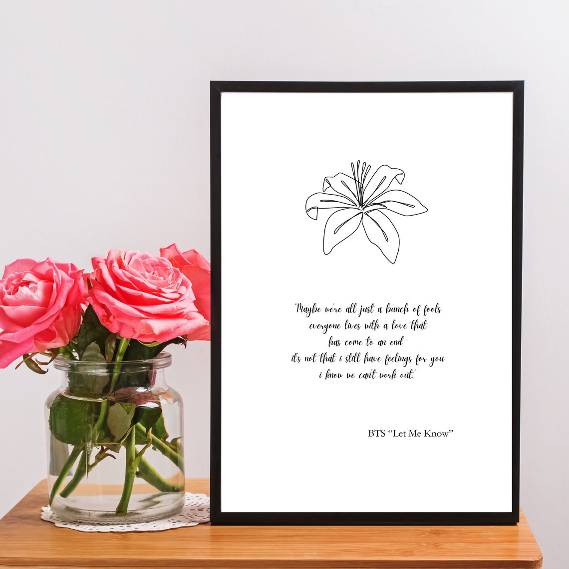 BTS Quotes Set of 6 Bundle Printable BTS Quotes Wall Art BTS Lyrics ...