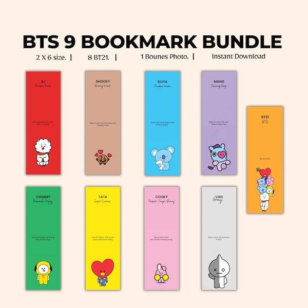 Bt21 Bookmark - Etsy
