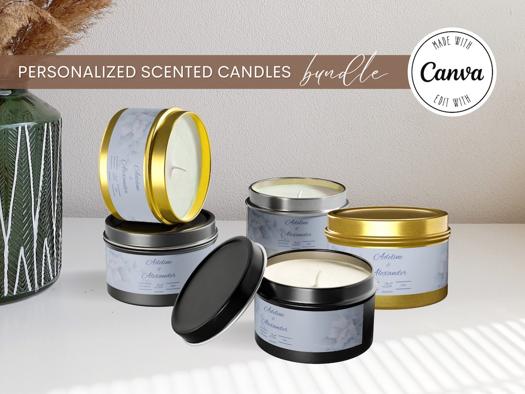 Personalized Candle Bundle Set of 10, 25, 50 Pieces Coconut Soy Wax ...