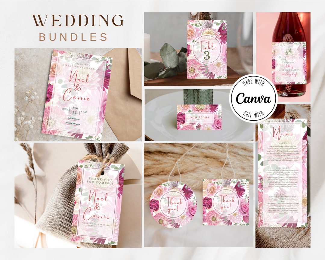 Personalized Wedding Bundle, Printable Wedding Bundle, Editable Bundle ...