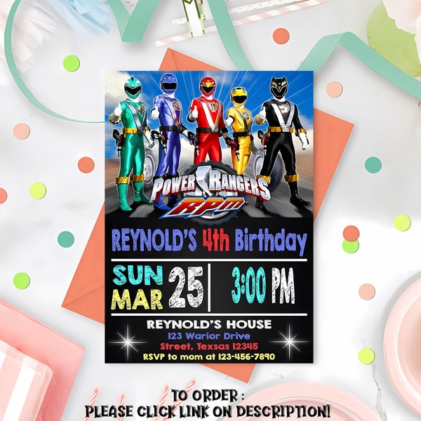 Power Rangers Invite - Etsy