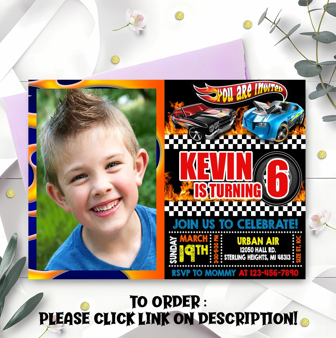 Personalize Cars Birthday Invitation, Cars Birthday Invitation, Hot ...