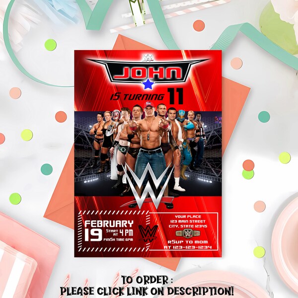 Wwe Birthday Invitations - Etsy