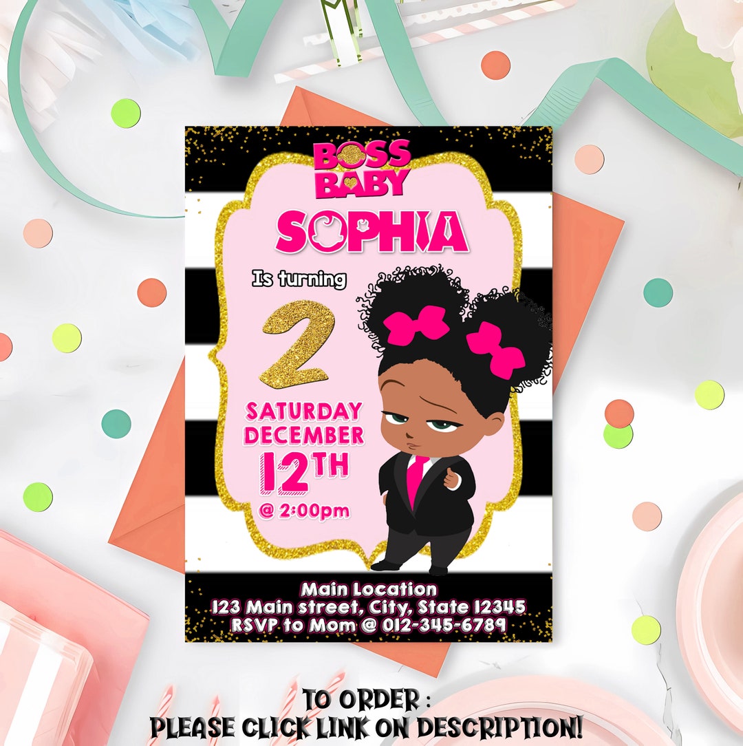 Personalize Boss Baby Birthday Invitation, Baby Boss Invitation ...