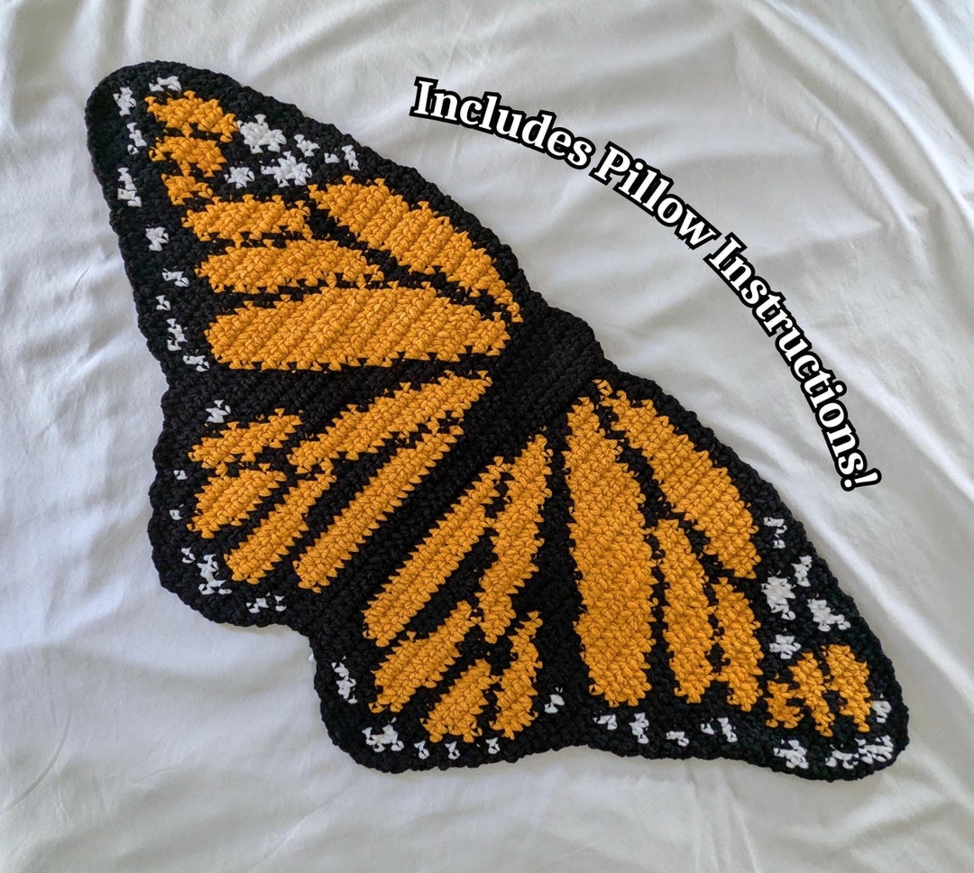 Monarch Butterfly Blanket PDF Crochet Pattern (pillow Instructions ...