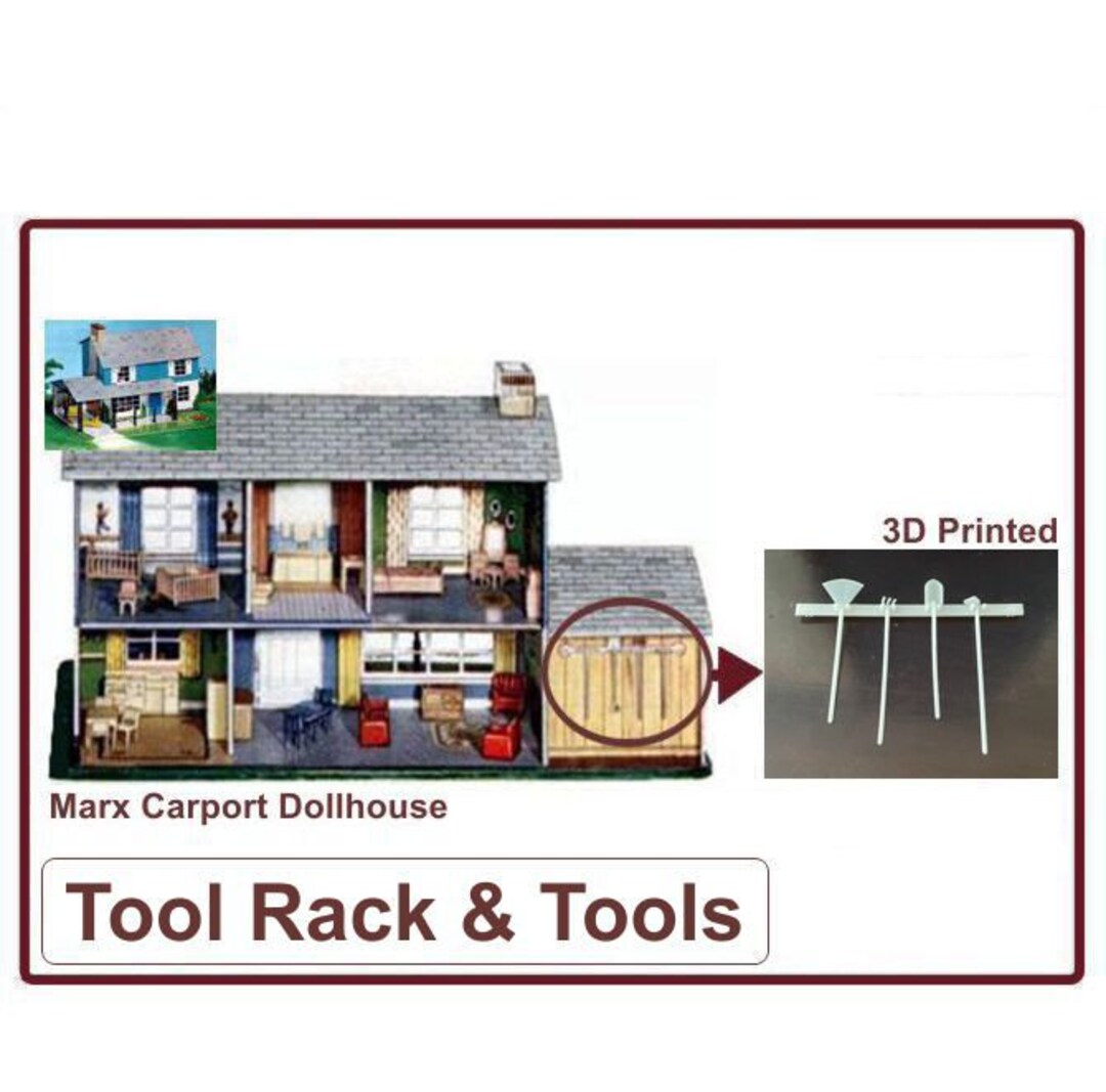 Marx Carport Dollhouse: Tool Rack & Tools - Etsy