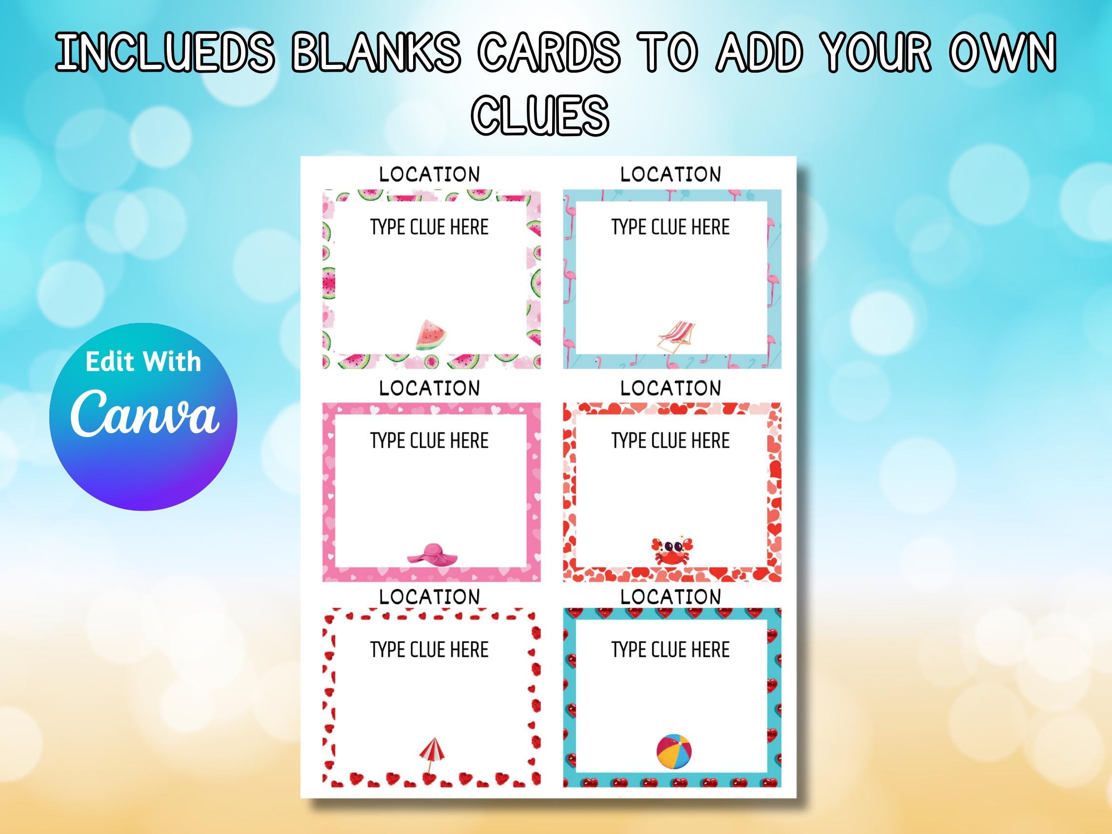Summer Scavenger Treasure Hunt Games for Kids, Summertime Games ...