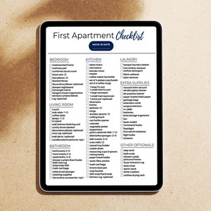 First Apartment Checklist Printable, Editable, Canva Template, Instant ...