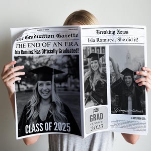 Editable Graduation Newspaper Template | Senior Newspaper Graduation ...