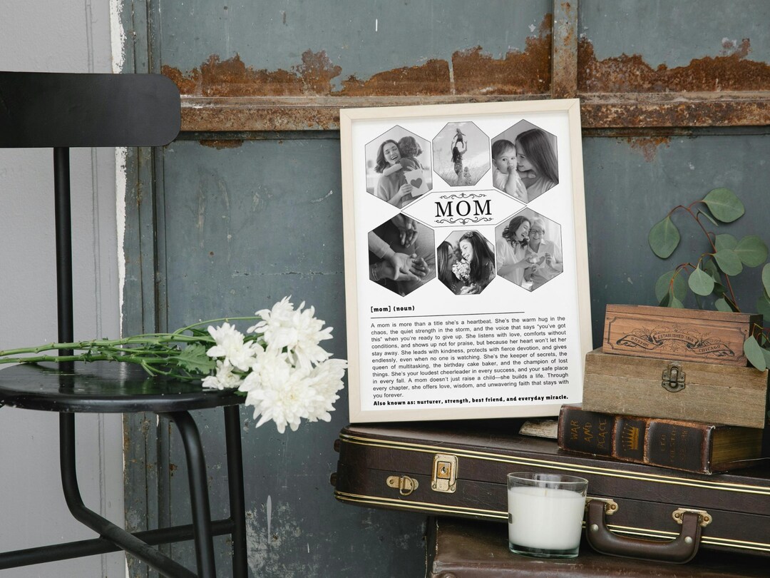 Mom Definition Print – Printable Photo Collage Gift for Mom | Editable ...