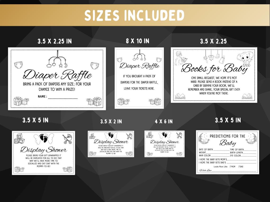 Printable Diaper Raffle Kit, Baby Shower Games, DIY Diaper Raffle ...