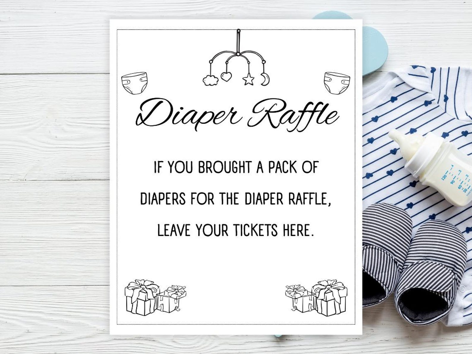 Printable Diaper Raffle Kit, Baby Shower Games, DIY Diaper Raffle ...