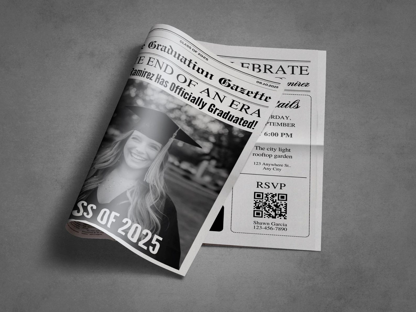Editable Graduation Newspaper Template | Senior Newspaper Graduation ...