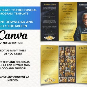 Magazine Style Obituary Program Template for Men/women , Obituary for ...