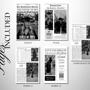 Editable Graduation Newspaper Template | Senior Newspaper Graduation ...