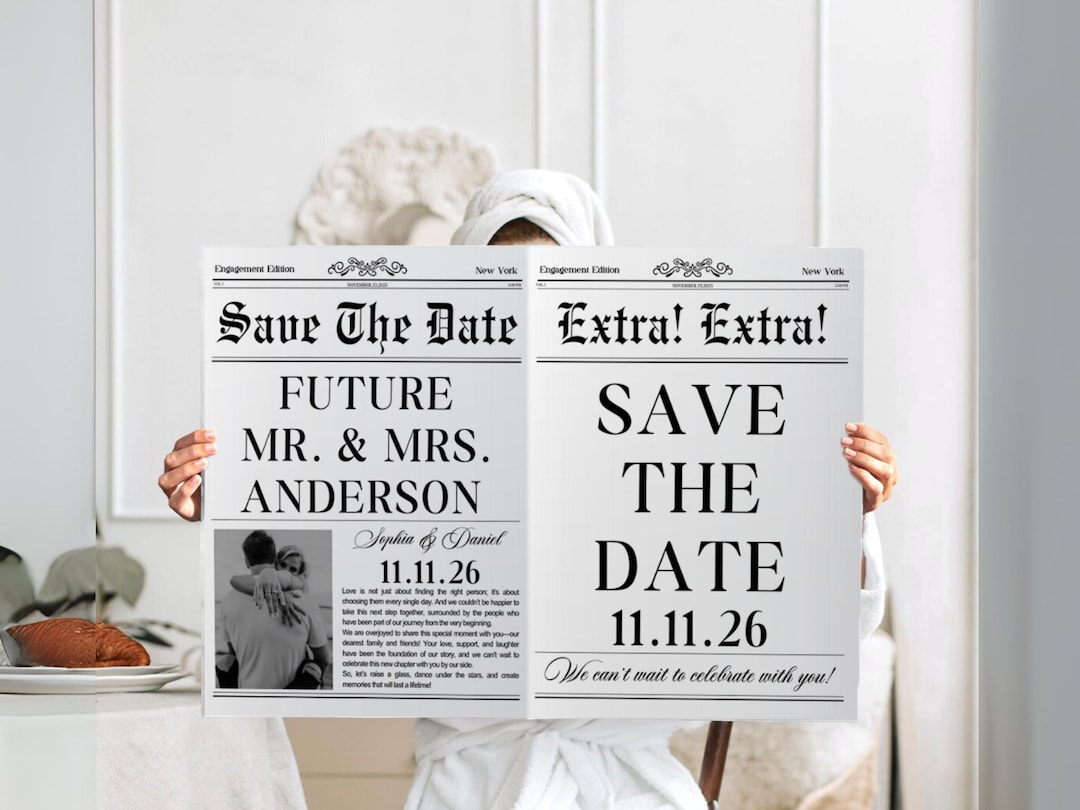 Editable Engagement Newspaper Announcement Template |wedding ...