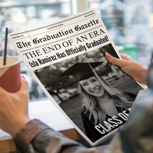 Editable Graduation Newspaper Template | Senior Newspaper Graduation ...