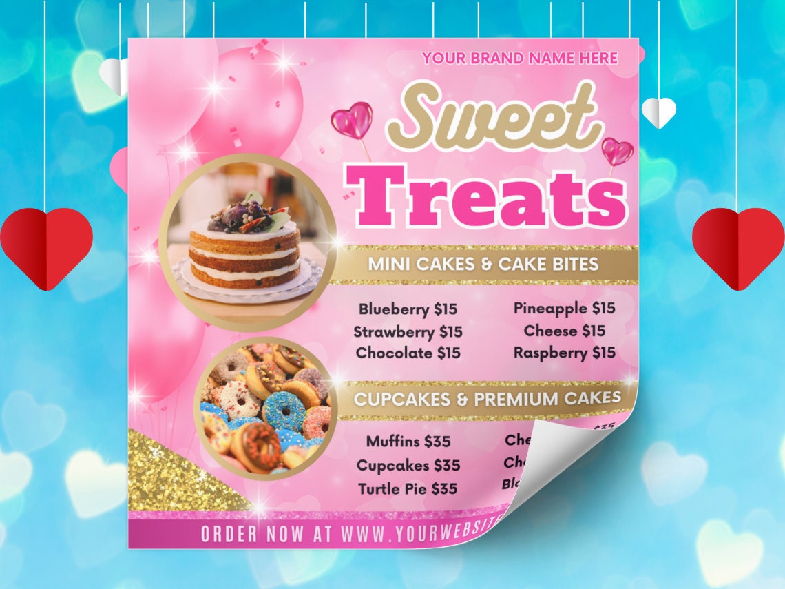 Bakery Flyer, DIY Flyer Template Design, Tasty Pastry Flyer, Sweet ...