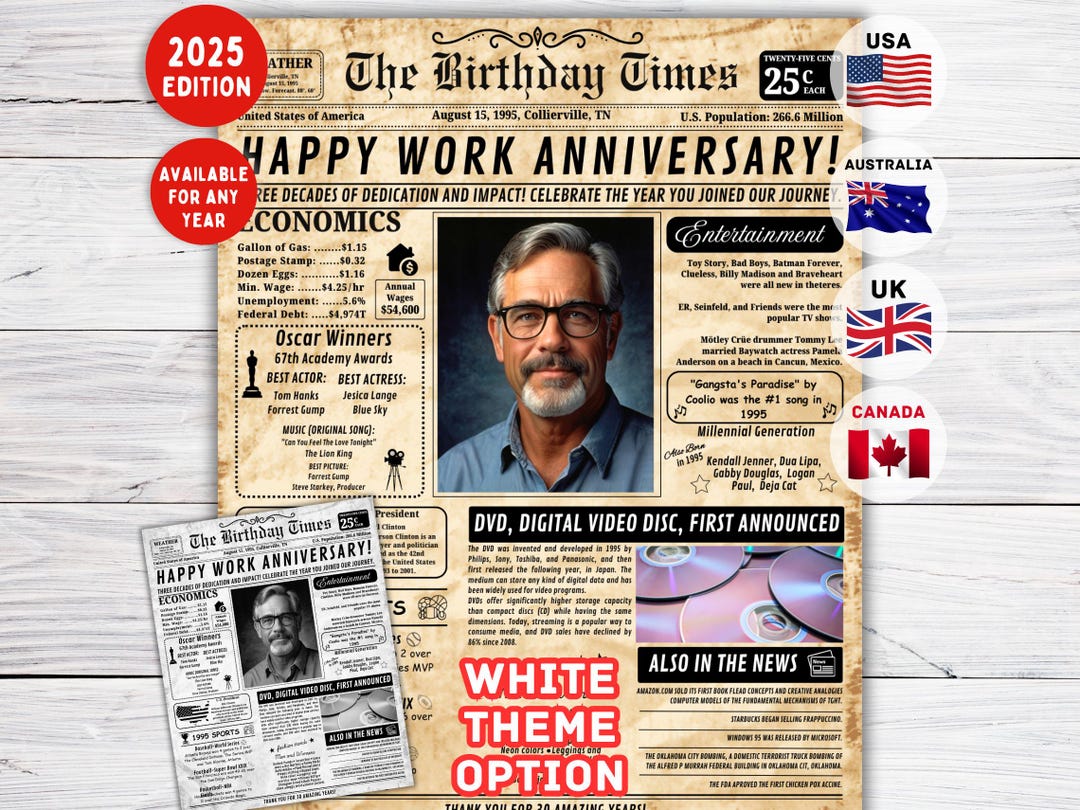 Personalized Work Anniversary Gift for Men or Women, Gift for Employees ...