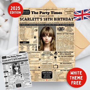 Back in 2007 UK Poster , 18th Birthday Newspaper Poster , 18th Birthday ...
