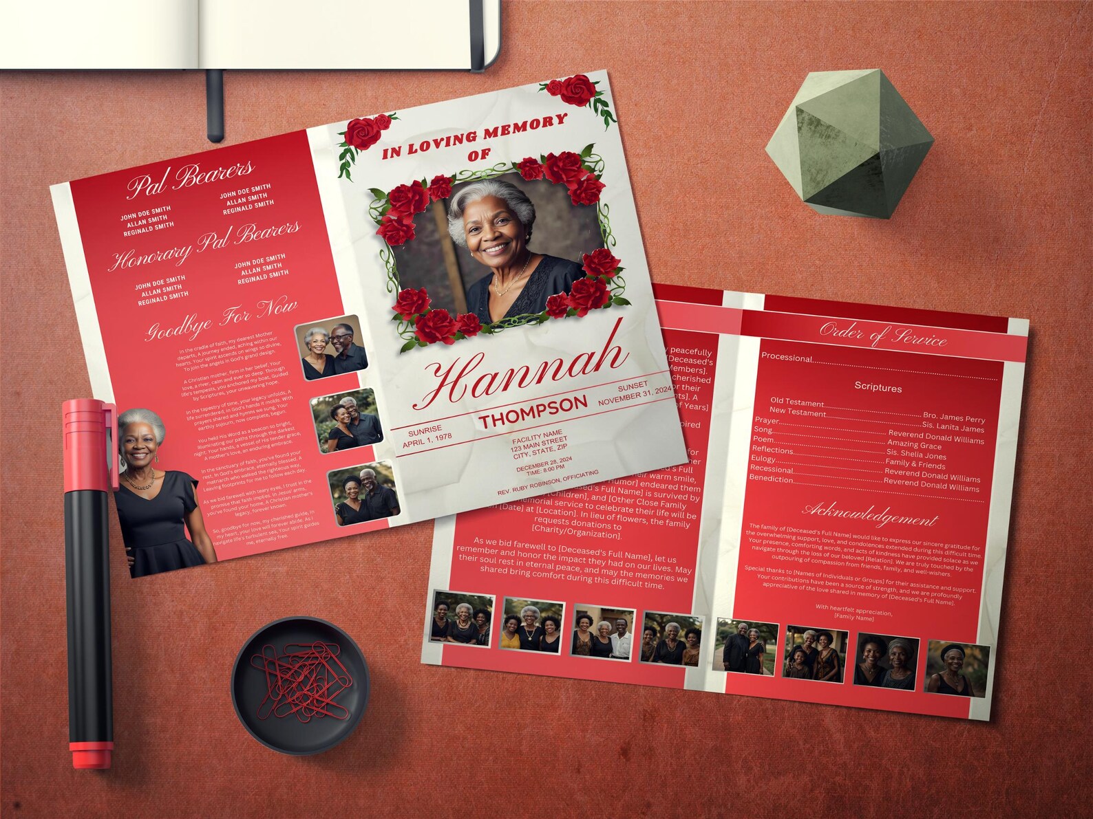 Funeral Program Template | Obituary Template | Instant Download ...