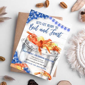 Editable Seafood Boil Party Invitation,crawfish Boil Invite,outdoor ...