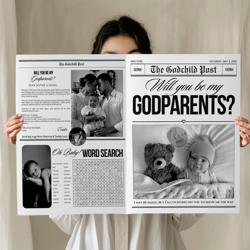 Godparent Proposal Canva - Etsy