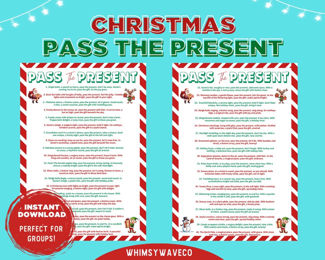 Christmas Pass the Present Game Christmas Party Game Christmas ...