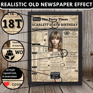 Back in 2007 UK Poster , 18th Birthday Newspaper Poster , 18th Birthday ...