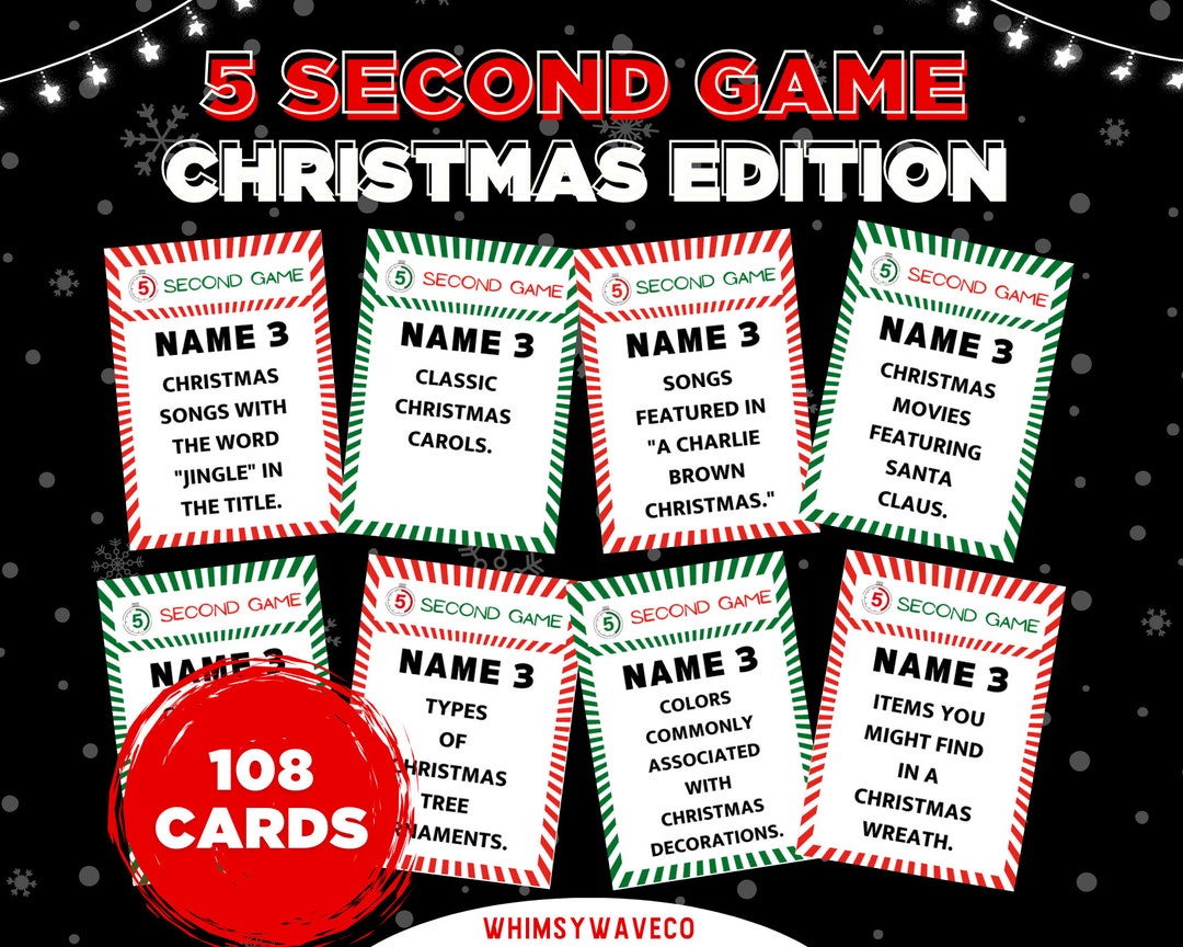 5 Second Game Christmas Edition, Christmas Party Games, Christmas Games ...