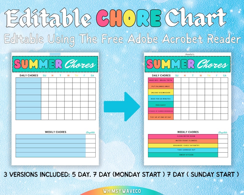 Printable Editable SUMMER 2024 Planner Bundle Summer Calendar Summer ...