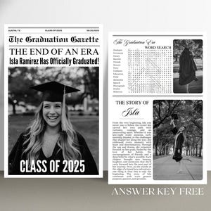 Editable Graduation Newspaper Template | Senior Newspaper Graduation ...