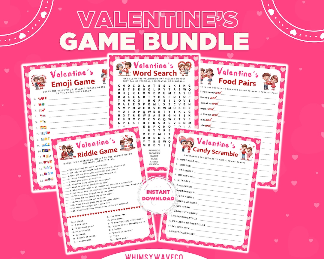 Valentine's Couples Game, Valentine's Day Game for Couples, Valentine's ...