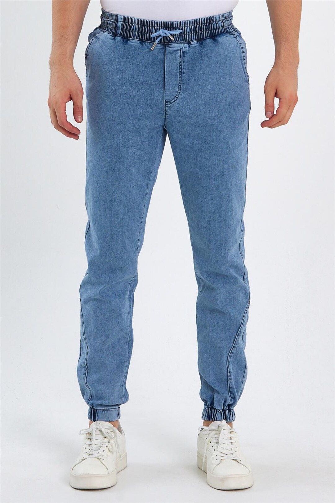 Explode Men's Elastic Ankle Lycra Jogger Denim Pants Blue,denim,jeans ...