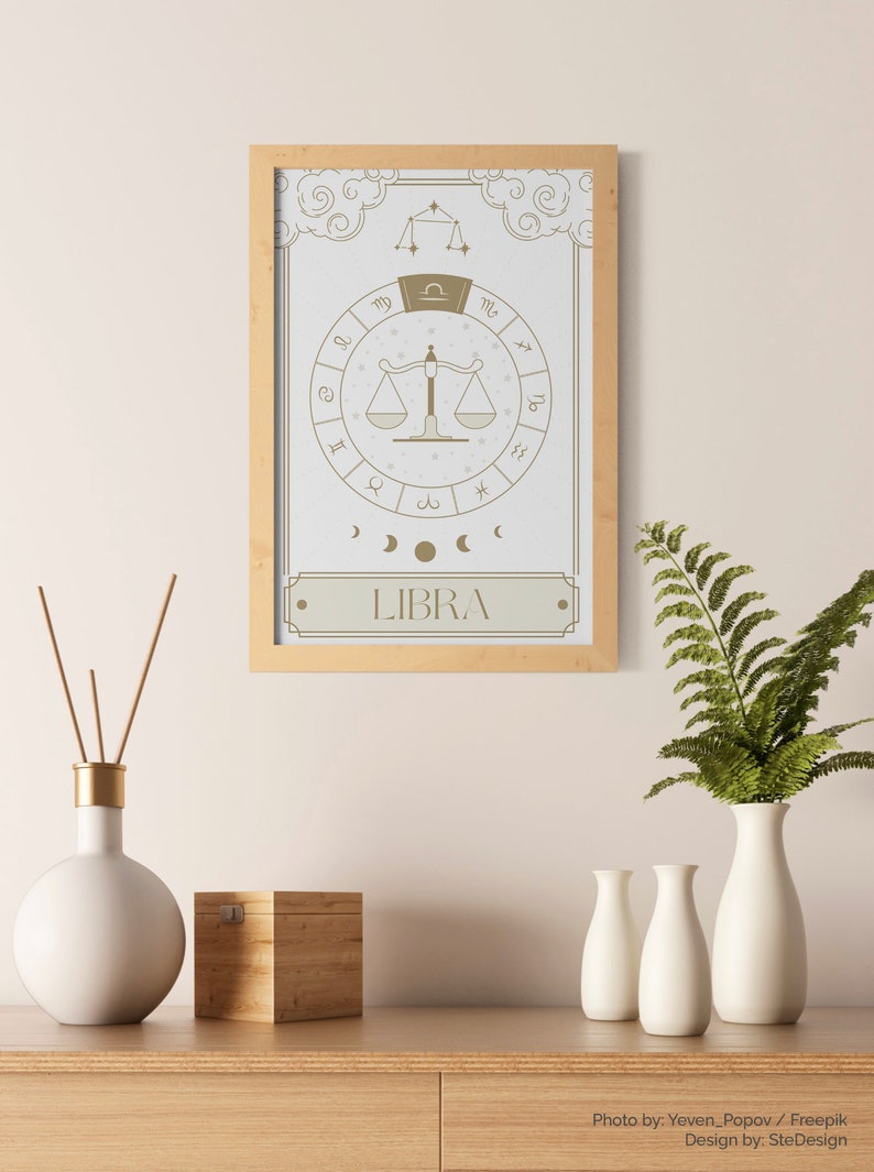 Libra Zodiac, Poster, Digital Poster, Instant Download Printable Art ...