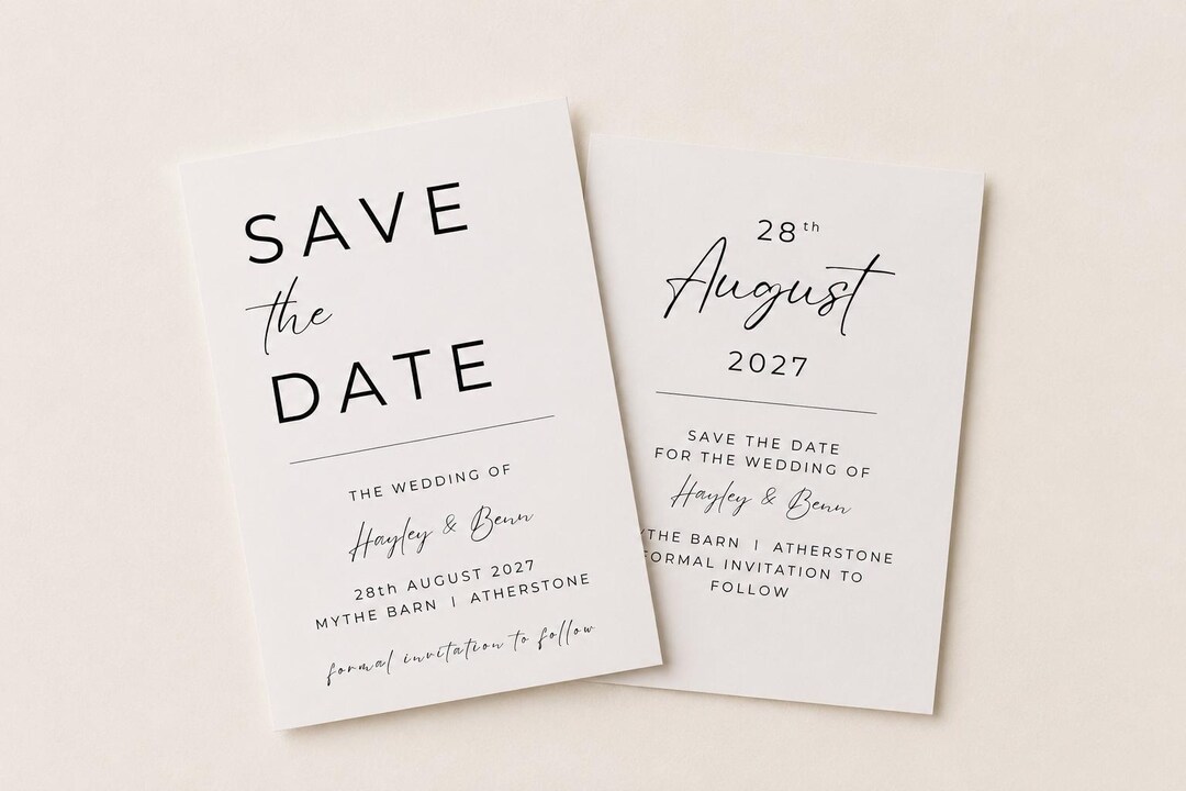 Save the Date Template | Modern Minimalist Wedding Announcement ...