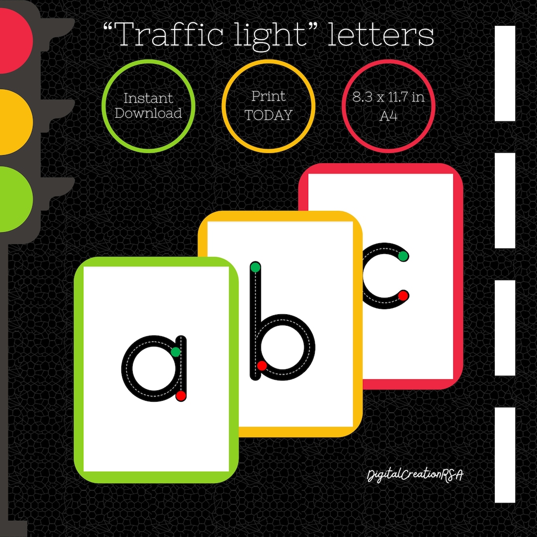 Traffic Light Lowercase Letters - Etsy