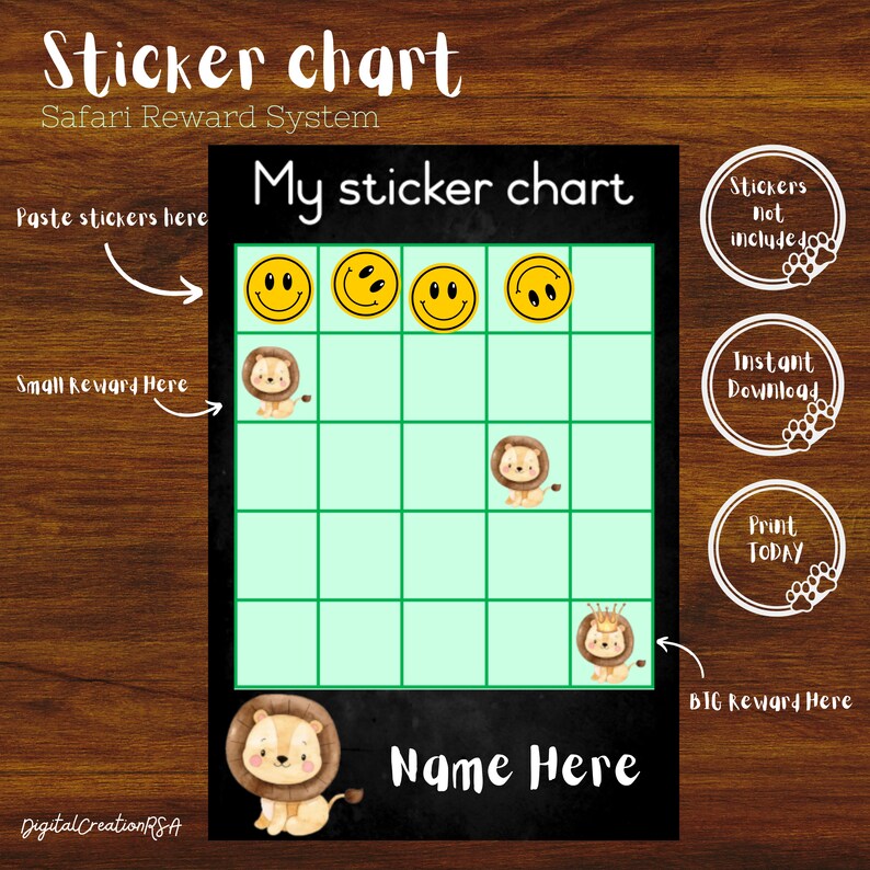Sticker Chart Reward System - Etsy